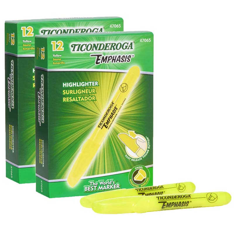 TeachersParadise - Ticonderoga® Emphasis™ Highlighters, Desk Style ...