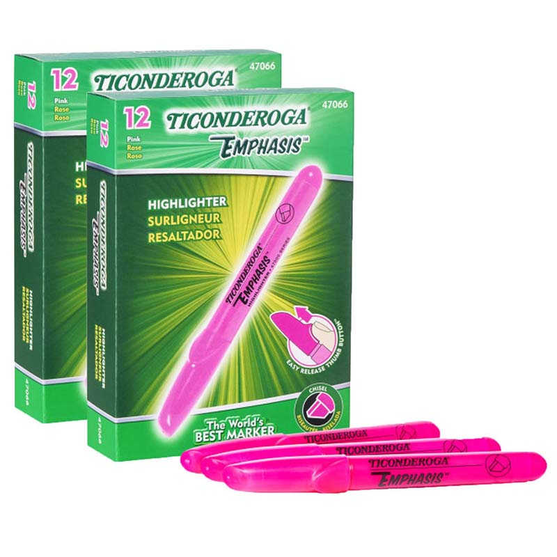 TeachersParadise - Ticonderoga® Emphasis™ Highlighters, Desk Style ...
