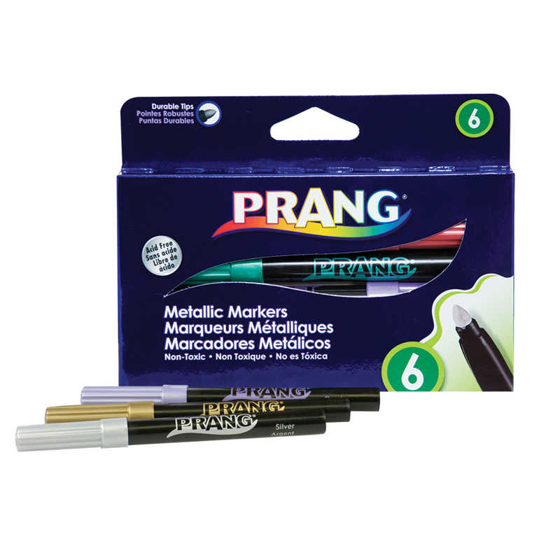 TeachersParadise - Prang® Metallic Art Markers, Assorted Colors, 6 ...