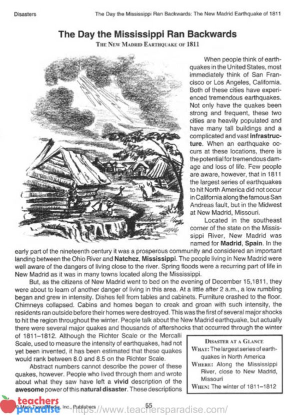 Disasters Social Studies Activity Book for Grades 5-8+ by Carson ...