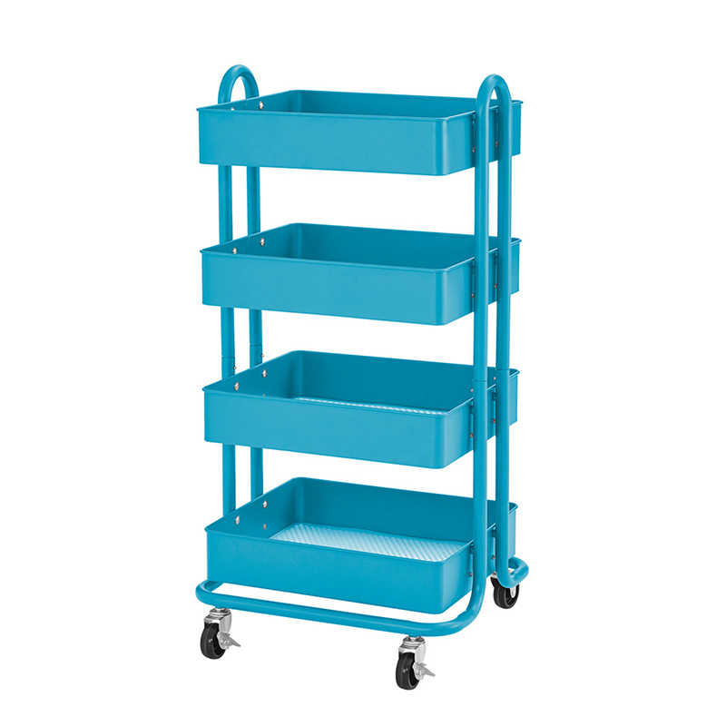TeachersParadise - ECR4Kids 4-Tier Utility Rolling Cart, Turquoise ...
