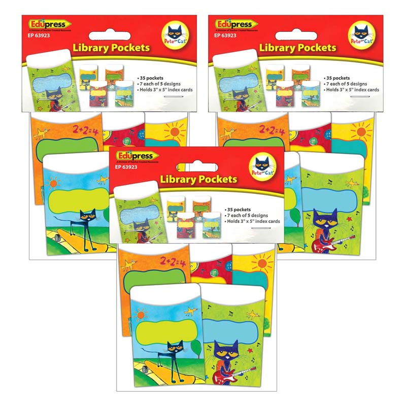 TeachersParadise - Edupress™ Pete the Cat® Library Pockets, 35 Per Pack ...