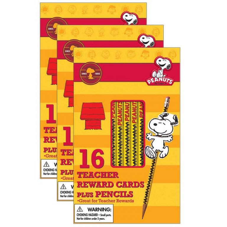 TeachersParadise - Eureka® Peanuts® Snoopy Way To Go Pencil Rewards ...