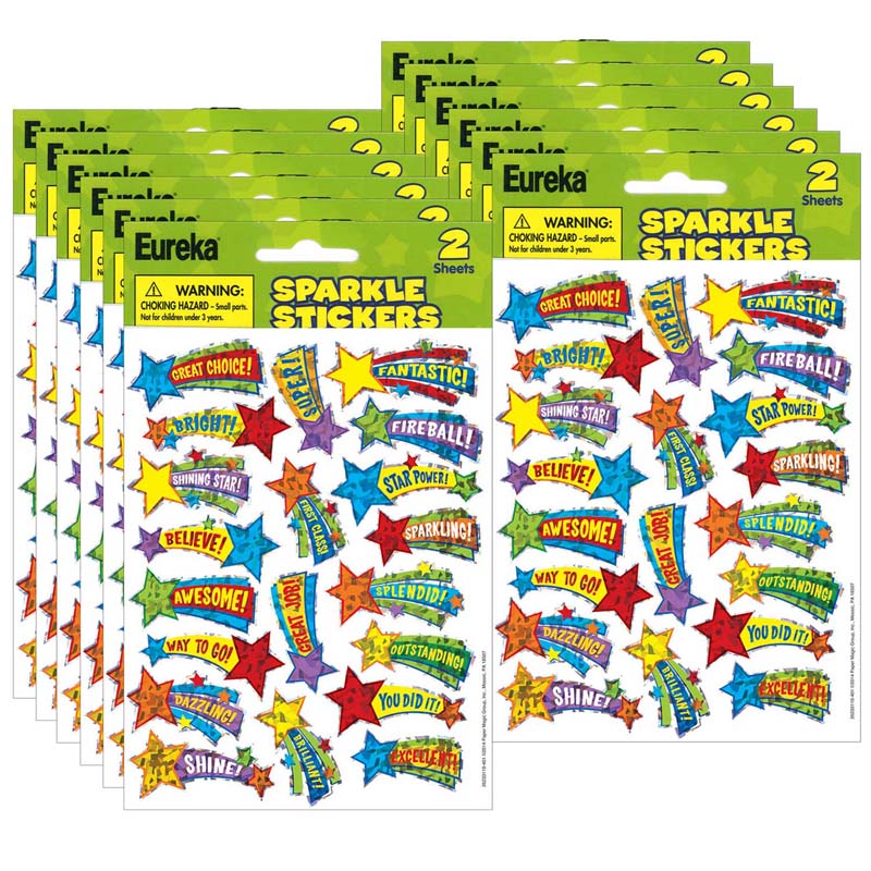 TeachersParadise - Eureka® Shooting Stars Sparkle Stickers, 12 Packs ...