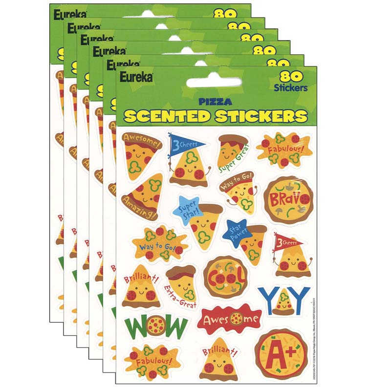 TeachersParadise - Eureka® Pizza Scented Stickers, 80 Per Pack, 6 Packs ...