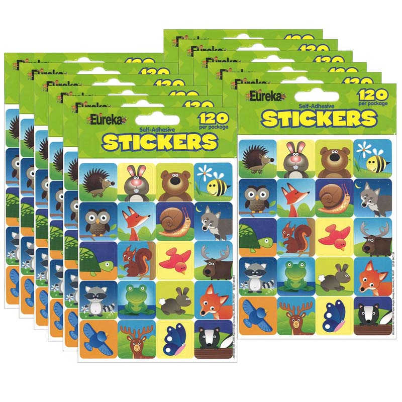 TeachersParadise - Eureka® Woodland Creatures Theme Stickers, 120 Per ...