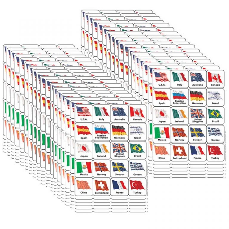 TeachersParadise - Eureka® World Flags (20 Countries) Theme Stickers ...