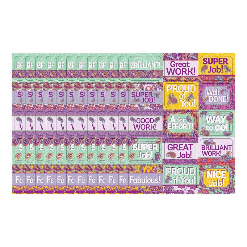 TeachersParadise - Eureka® Positively Paisley Success Stickers, 120 Per ...