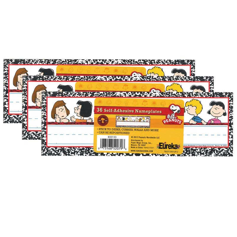 TeachersParadise - Eureka® Peanuts® Classic Characters Self-Adhesive ...