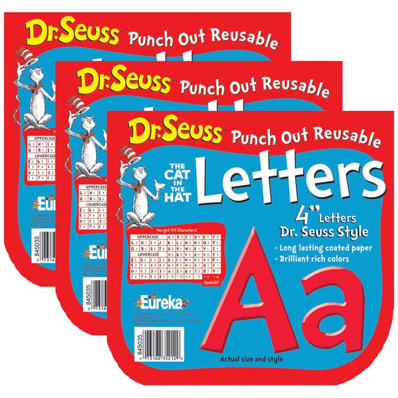 TeachersParadise - Eureka® Dr. Seuss™ Punch Out Deco Letters, 4", Red ...