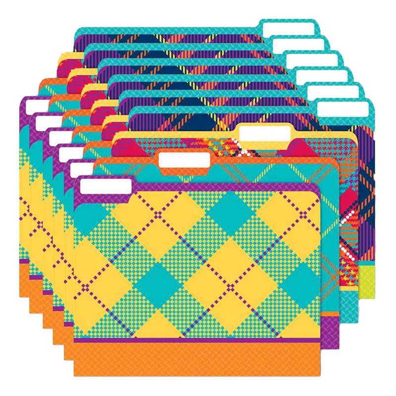 TeachersParadise - Eureka® Plaid Attitude File Folders, 4 Per Pack, 6 ...