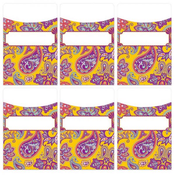 TeachersParadise - Eureka® Positively Paisley Library Pockets, 35 Per ...