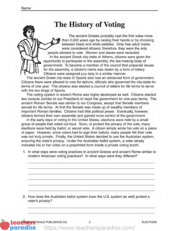 Elections Reproducible Book, Grades 6-9 McR0554s by McDONALD PUBLISHING ...