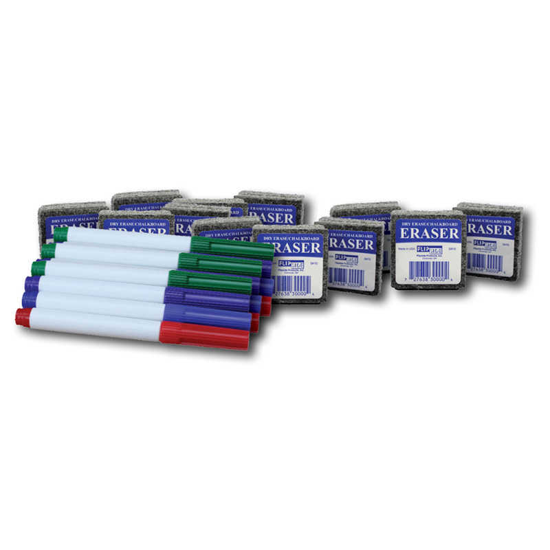 TeachersParadise - Flipside Class Pack of 12 Erasers & 12 Colored Pens ...