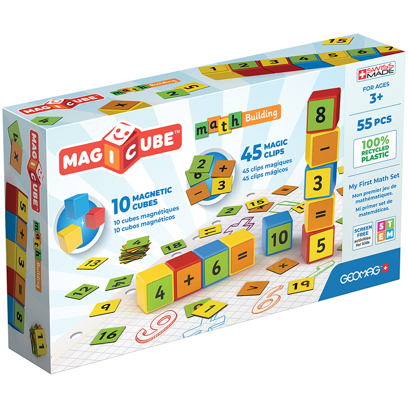 TeachersParadise - Geomag™ Magicube™ Math Building Set, Recycled, 55 ...