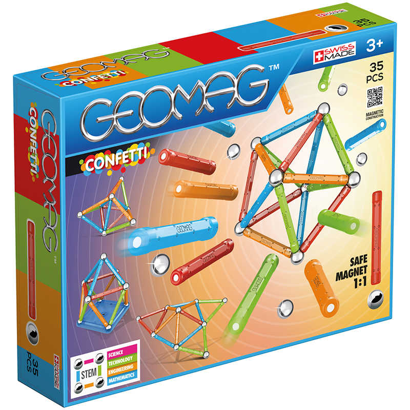 TeachersParadise - Geomag™ Geomag™ Confetti Set, 35 Pieces - GMW351