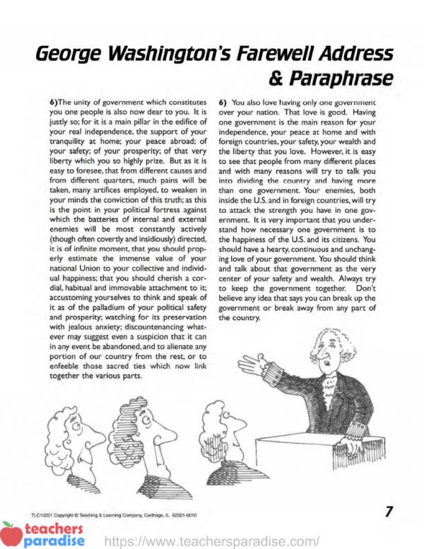 George Washington’s Farewell Address by Teaching & Learning Company ...