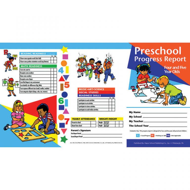 TeachersParadise - Hayes Preschool Progress Report, Two Year Olds, 10 ...