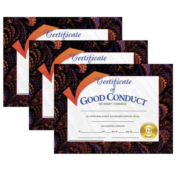 TeachersParadise - Hayes Certificate of Good Conduct, 8.5" x 11", 30 ...