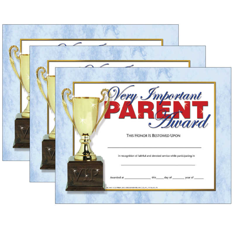 TeachersParadise - Hayes Very Important Parent Award, 8.5" x 11", 30 ...
