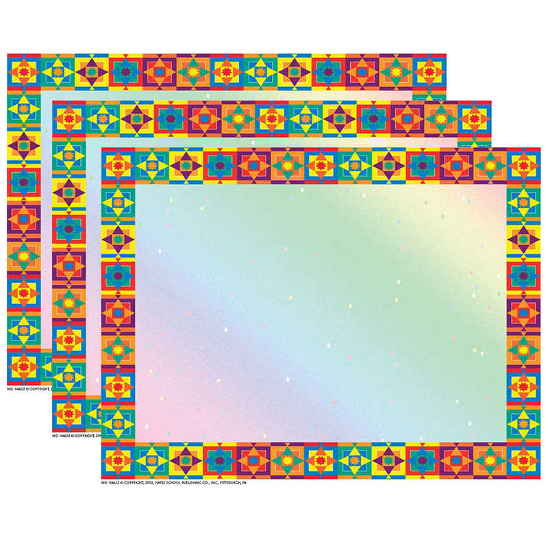 TeachersParadise - Hayes Multicolored Border Paper, 8.5" x 11", 50 Per ...