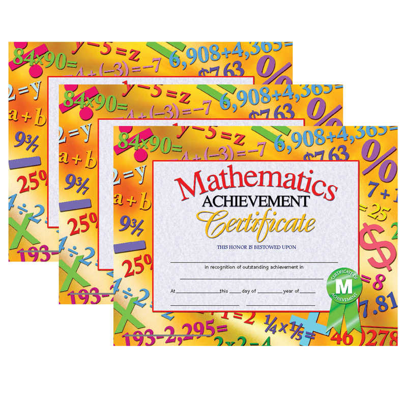 TeachersParadise - Hayes Mathematics Achievement Certificate, 30 Per ...