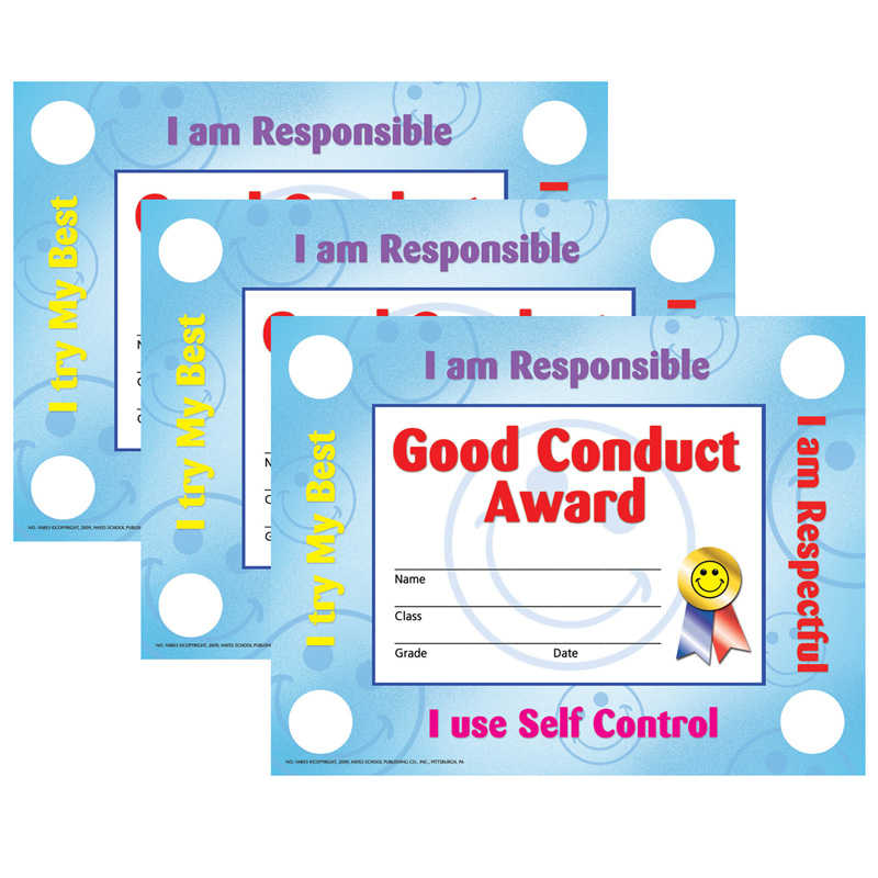 TeachersParadise - Hayes Good Conduct Certificate with Seals, 8.5" x 11 ...
