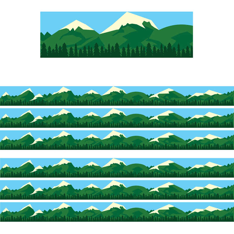 TeachersParadise - Hygloss Mountain Border, 12 Strips/36 Feet Per Pack ...