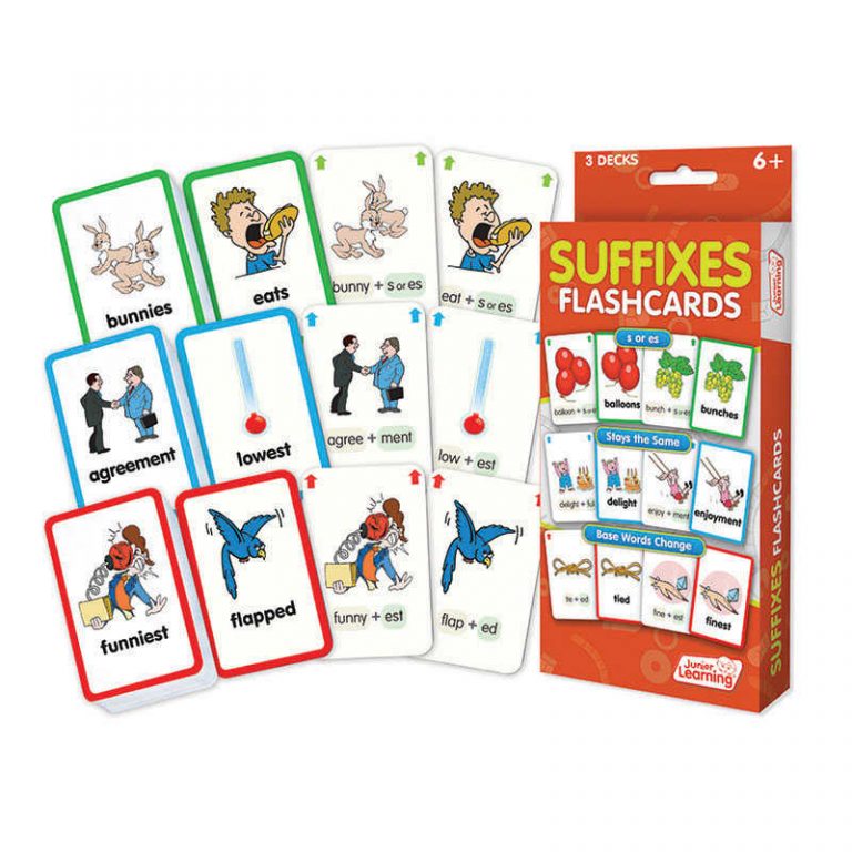 TeachersParadise - Junior Learning® Suffixes Flash Cards - JRL215