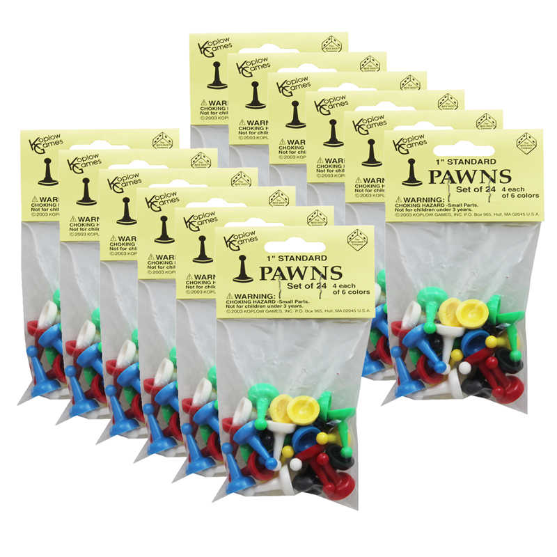 TeachersParadise - Koplow Games Pawns, 24 Per Pack, 12 Packs - KOP12101-12