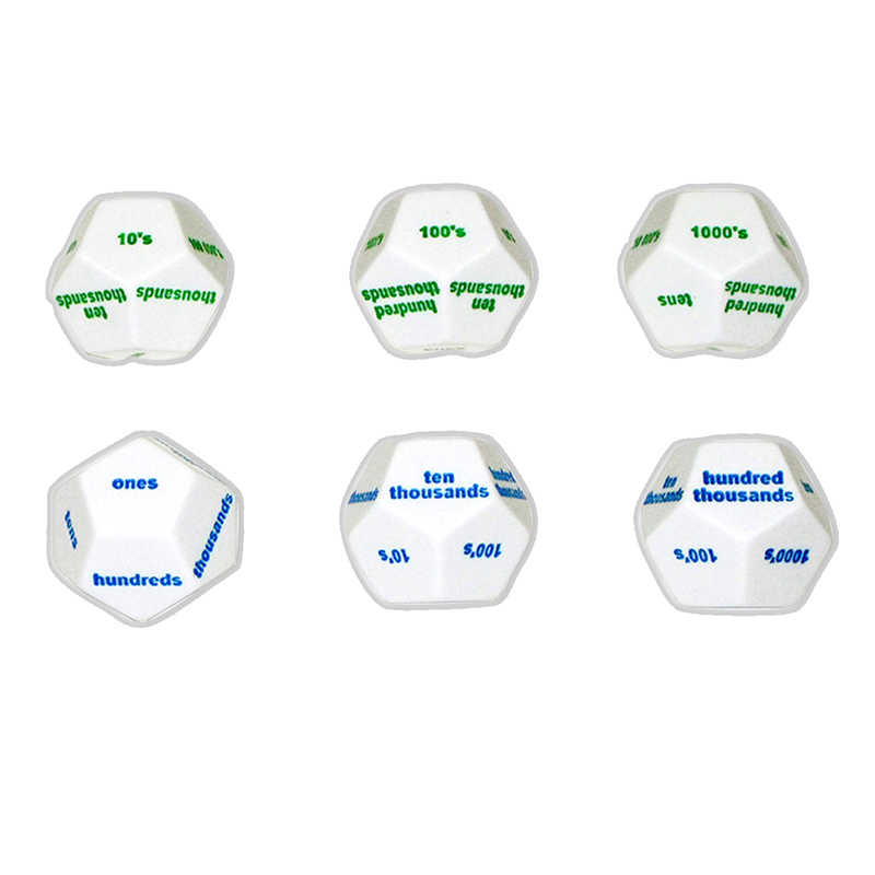 TeachersParadise - Koplow Games Place Value Dice Set, 6 Per Pack, 3 ...