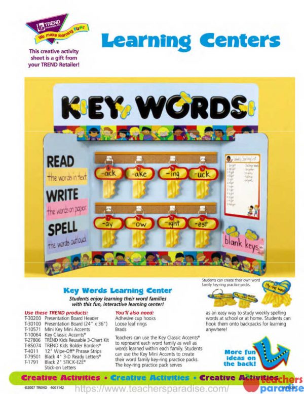 Key Words Learning Center by TREND enterprises - TeachersParadise