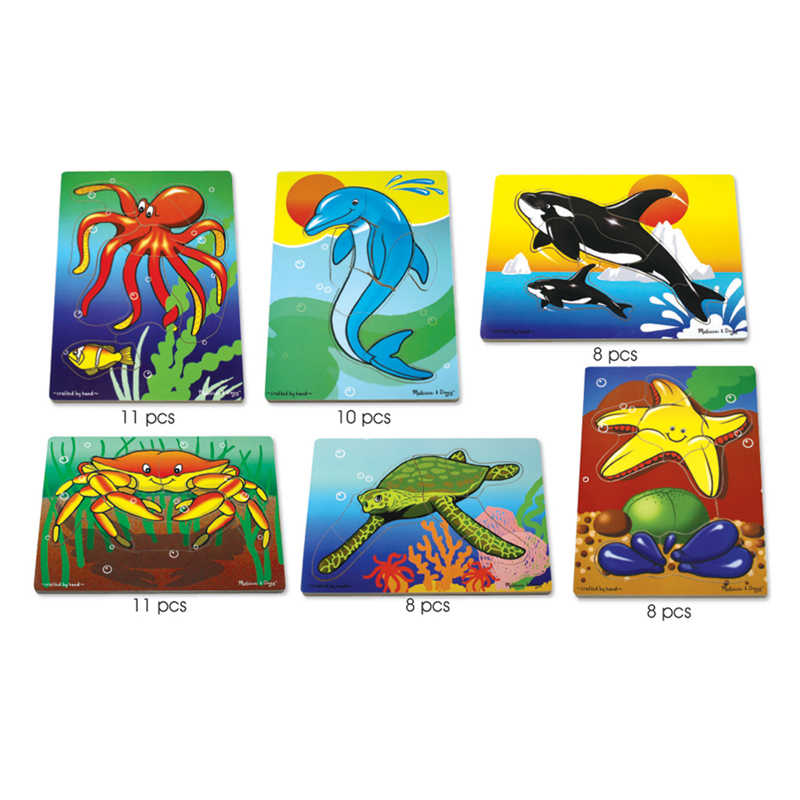 TeachersParadise - Melissa & Doug Sea Life Puzzle Set, Set of 6 - LCI1270