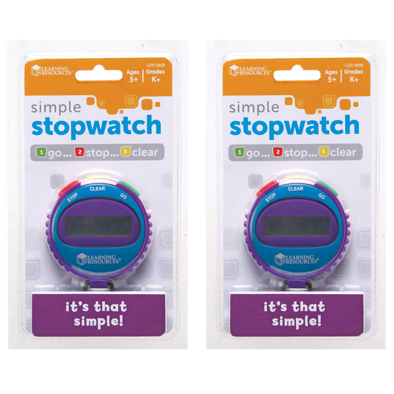 TeachersParadise - Learning Resources Simple Stopwatch, Pack of 2 ...