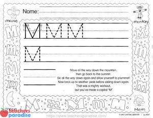 Letter M Handwriting Worksheet by Lasting Lessons - TeachersParadise