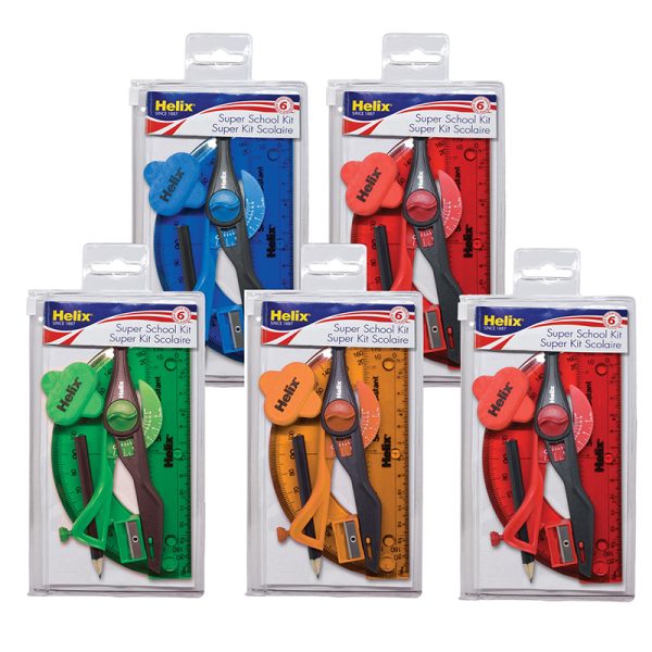 TeachersParadise - Helix® Super School Compass & Geometry Set, 6 Pieces ...
