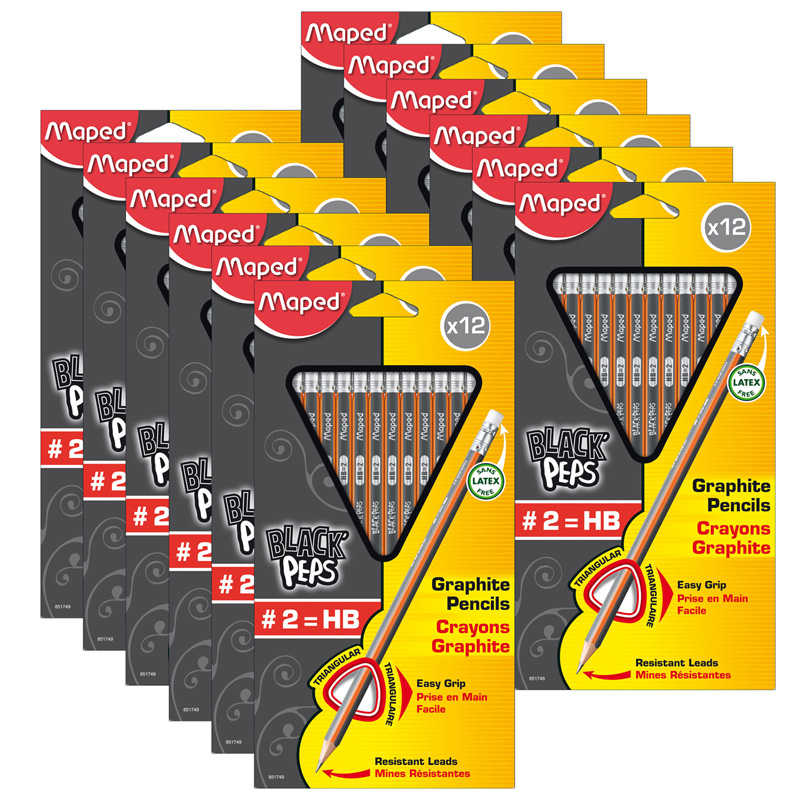 TeachersParadise - Maped® Black Peps #2 Pencil, 12 Per Pack, 12 Packs ...