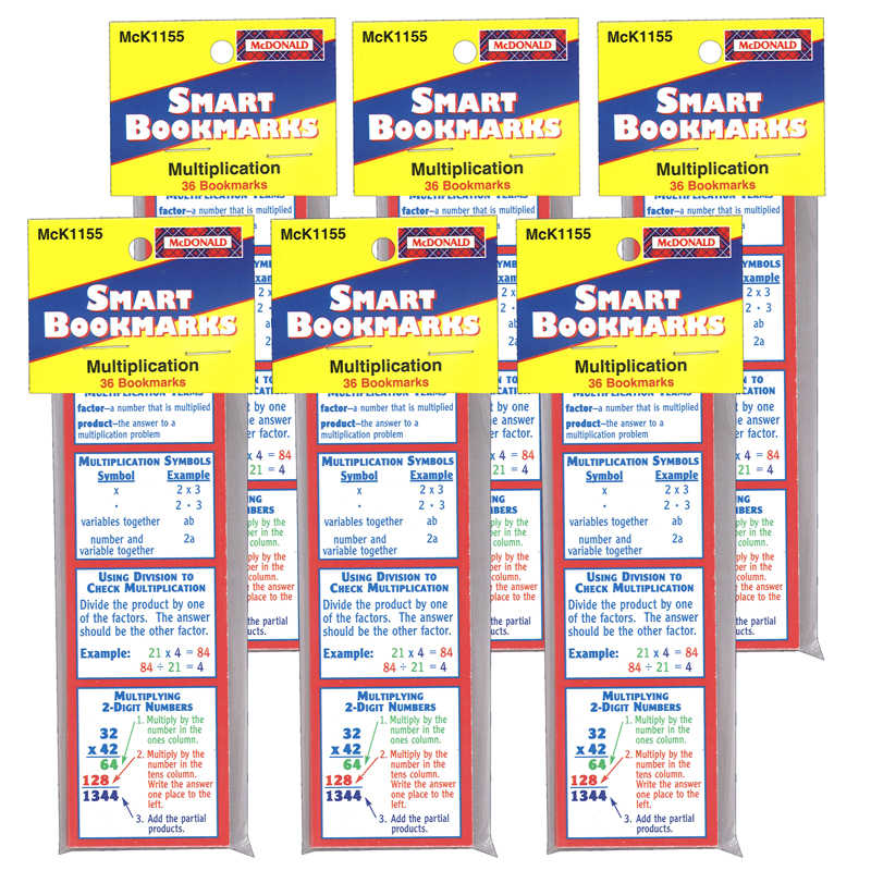TeachersParadise - McDonald Publishing Multiplication Smart Bookmarks ...