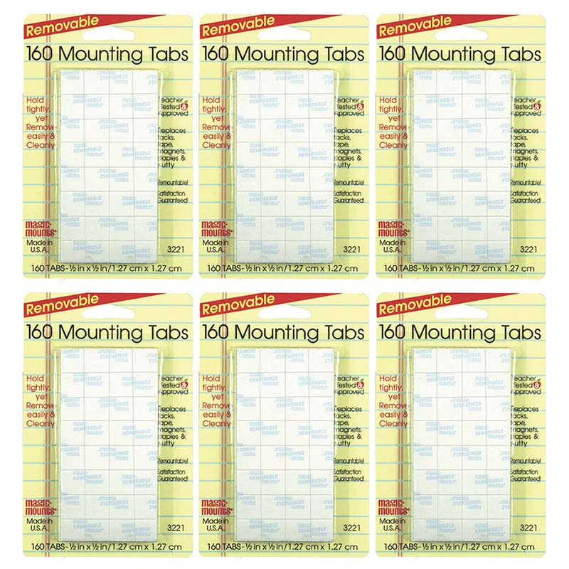 TeachersParadise - Magic Mounts Removable Mounting Tabs, 1/2" x 1/2 ...
