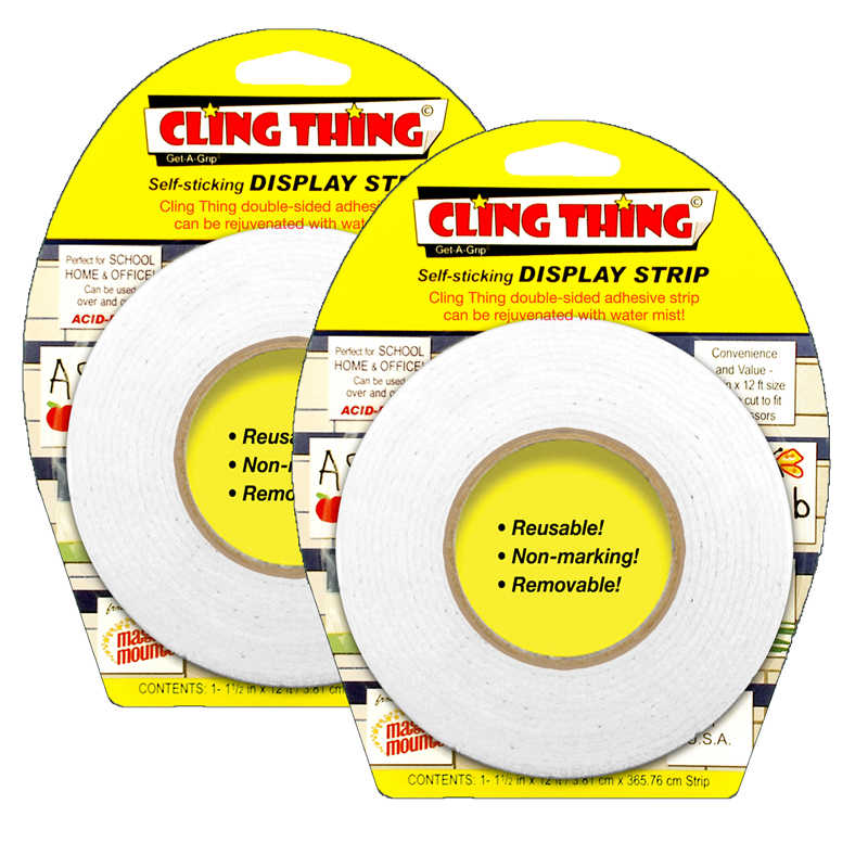 TeachersParadise - Magic Mounts Cling Thing® Display Strip, White, Pack ...