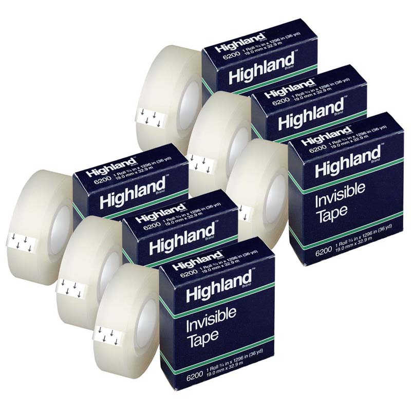 TeachersParadise - Highland™ Invisible Tape, 3/4" x 1296", 6 Rolls ...