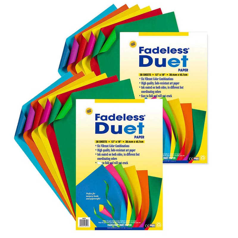 TeachersParadise - Fadeless® Duet Sheets, 6 Assorted Color Combination ...