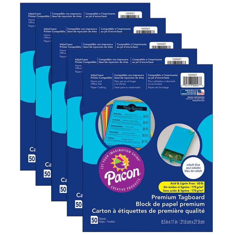 TeachersParadise - Pacon® Premium Tagboard, Cobalt Blue, 8-1/2" x 11 ...