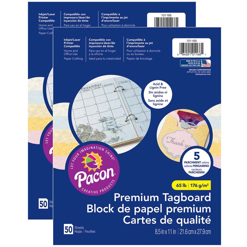 TeachersParadise - Pacon® Premium Tagboard, 5 Assorted Parchment Colors ...