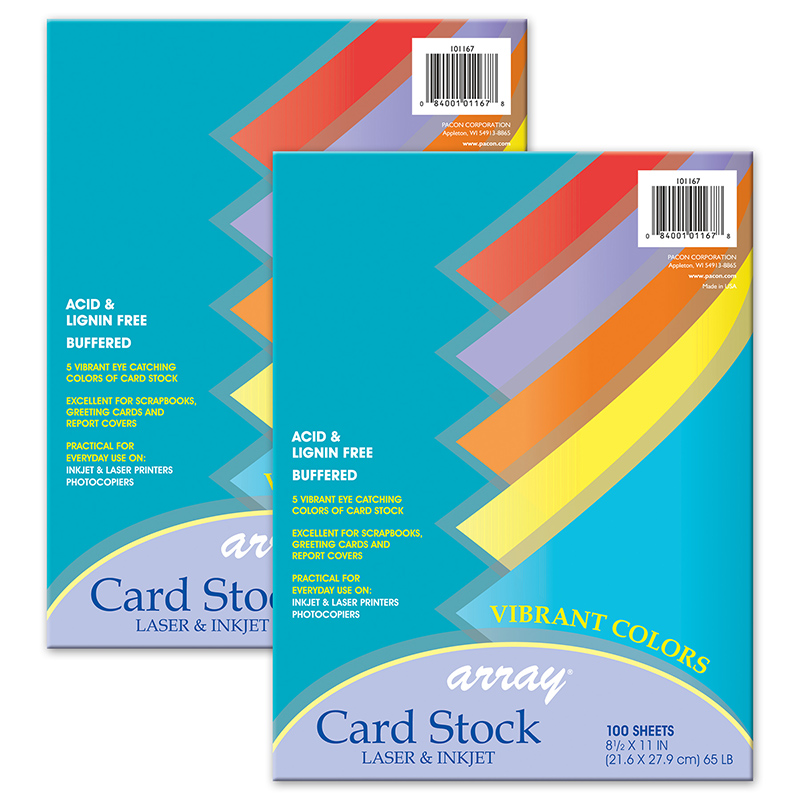 TeachersParadise - Pacon® Vibrant Card Stock, 5 Assorted Colors, 8-1/2 ...