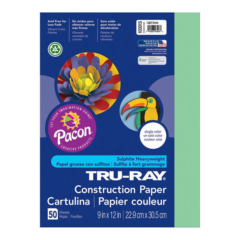 TeachersParadise - Tru-Ray® Construction Paper, Light Green, 9" x 12 ...