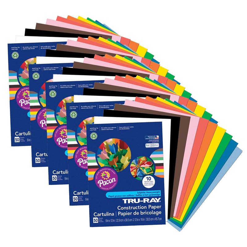 TeachersParadise - Tru-Ray® Construction Paper, Standard Assorted, 9" x ...