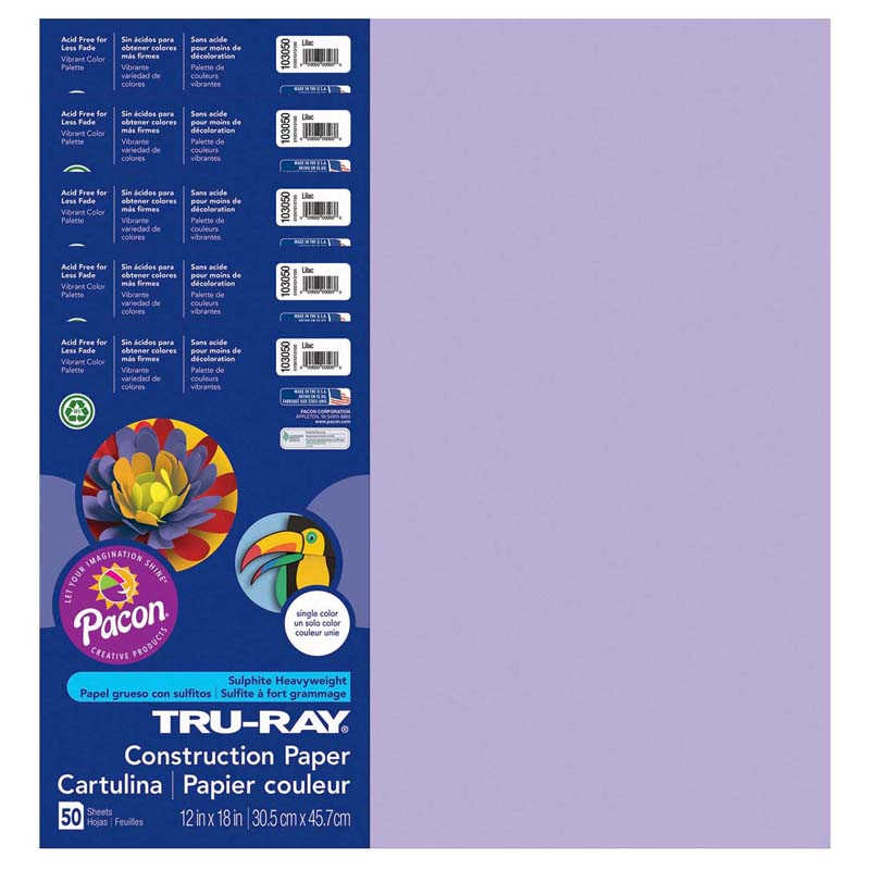 TeachersParadise - Tru-Ray® Construction Paper, Lilac, 12" x 18", 50 ...