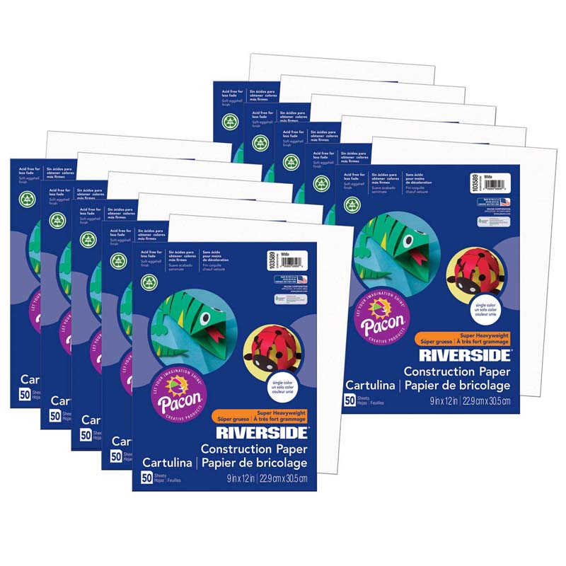 TeachersParadise - Riverside 3D™ Construction Paper, White, 9" x 12 ...