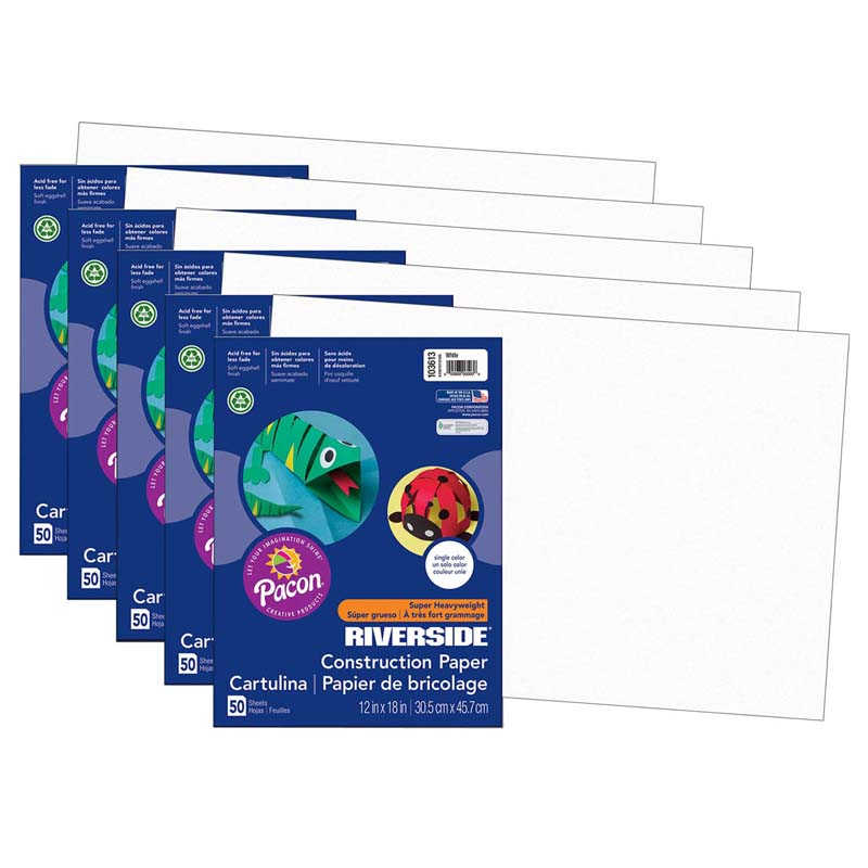 TeachersParadise - Riverside 3D™ Construction Paper, White, 12" x 18 ...